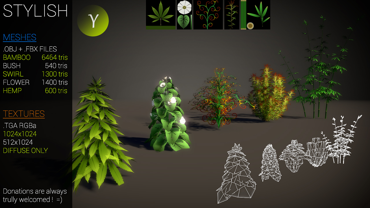 Stylish Plants OpenGameArt