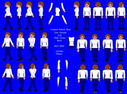 Cartoon Female - Turn Around And Walk Cycle Sheet | OpenGameArt.org